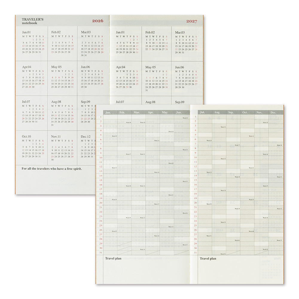 TRAVELER'S notebook Refill 2026 Monthly [Pre-Order] – Cityluxe