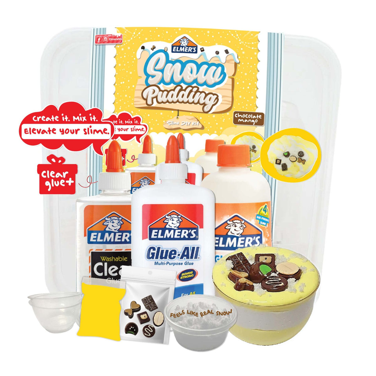 Elmer’s Slime DIY Kit - Pink Snow Pudding Slime - Chocolate Mango ...
