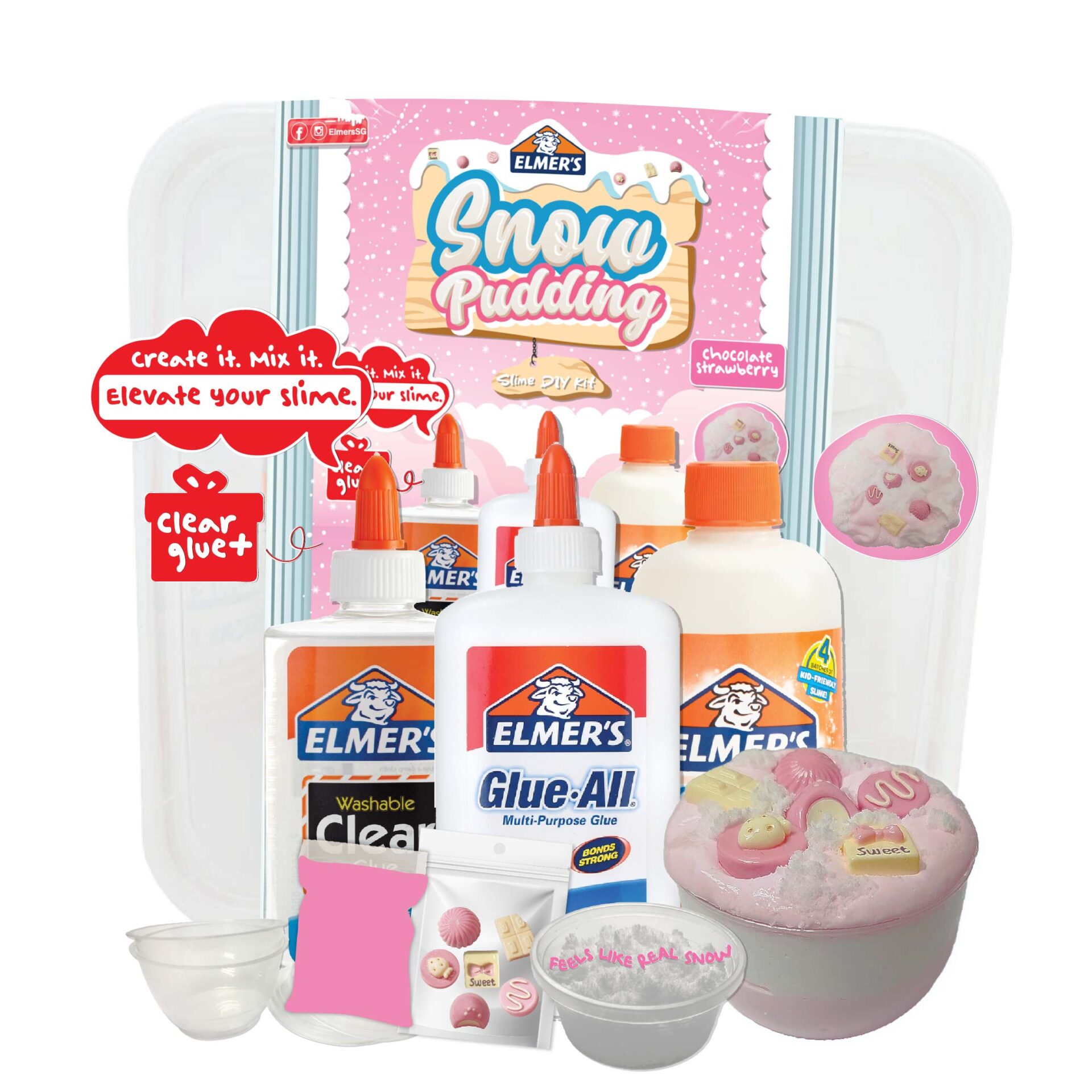 Elmer’s Slime DIY Kit - Pink Snow Pudding Slime - Chocolate Strawberry ...